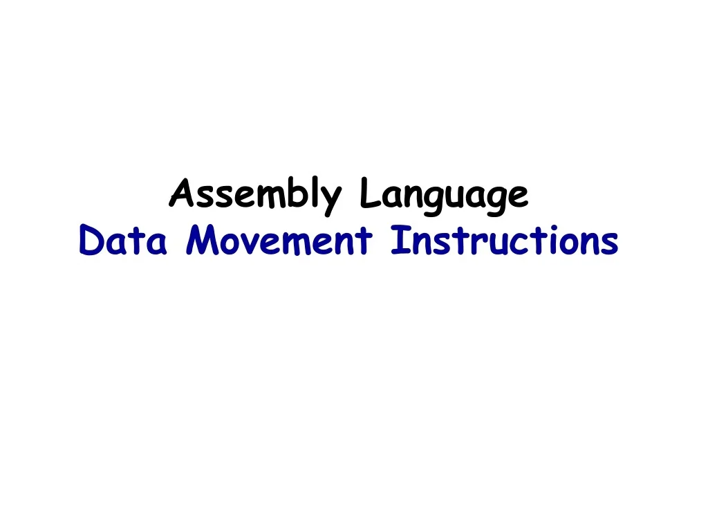 PPT - X86 Assembly Language MOV Instruction Variants PowerPoint ...