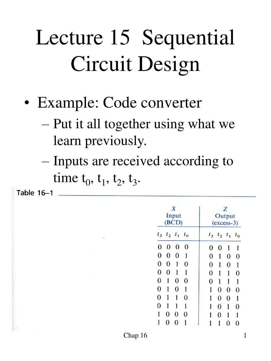 PPT - Sequential Circuit Design and Examples in Code Converters ...