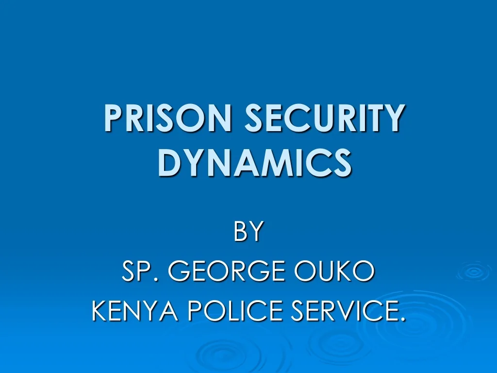 PPT - PRISON SECURITY DYNAMICS PowerPoint Presentation, free download ...