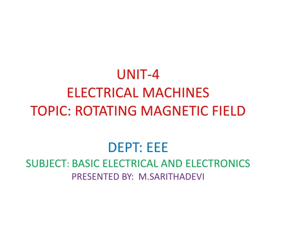 PPT - Rotating Magnetic Field in Synchronous Generators PowerPoint ...