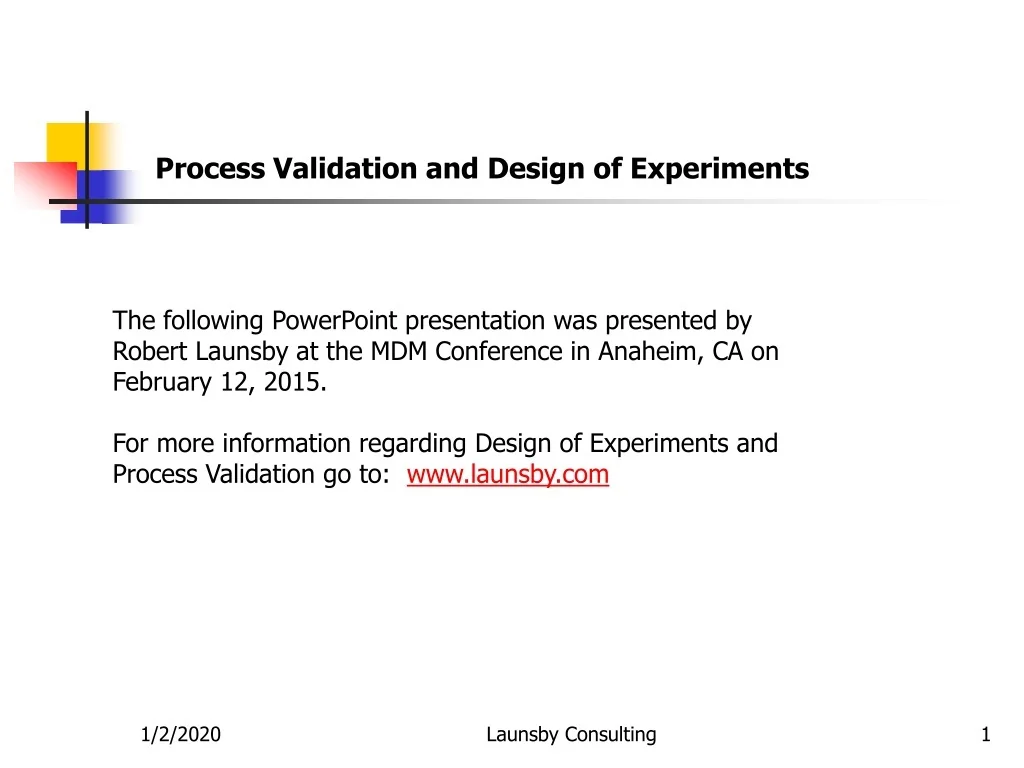 PPT - Design of Experiments and Process Validation Insights PowerPoint ...