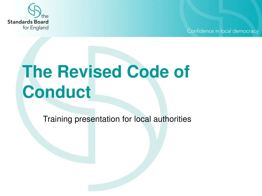 PPT - The Revised Code of Conduct PowerPoint Presentation, free ...