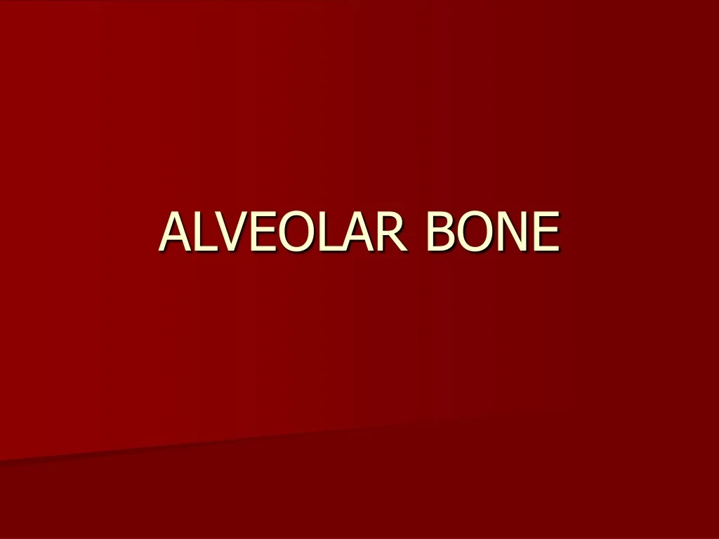 PPT - Alveolar Bone Structure and Functions PowerPoint Presentation ...