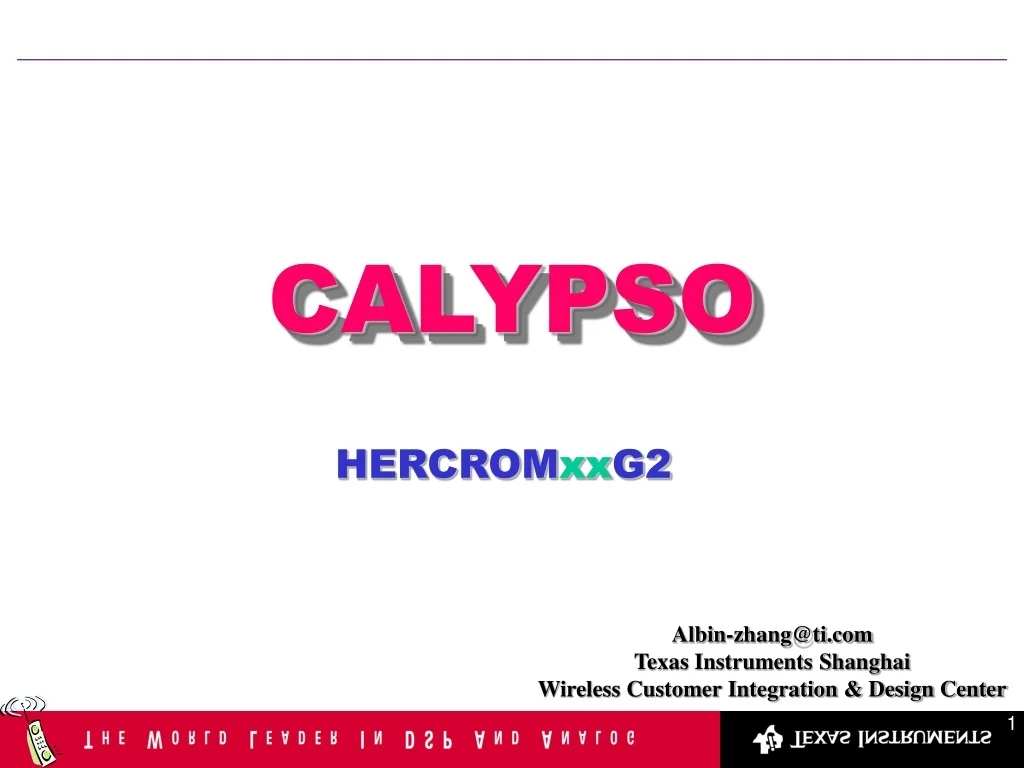 PPT - CALYPSO PowerPoint Presentation, free download - ID:9378632