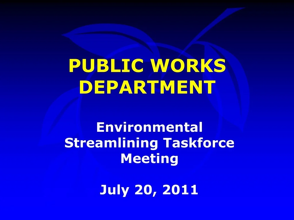 PPT - PUBLIC WORKS DEPARTMENT PowerPoint Presentation, free download ...
