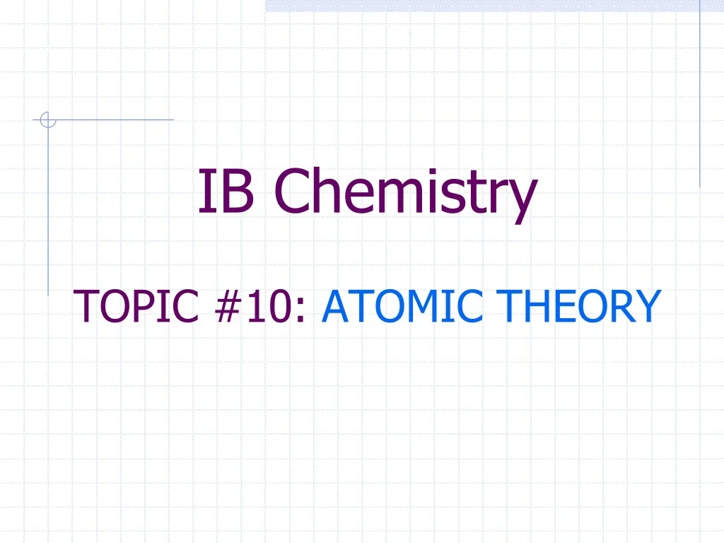 PPT - IB Chemistry TOPIC #10: ATOMIC THEORY PowerPoint Presentation ...