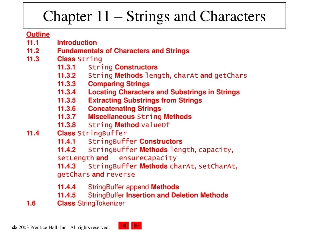 PPT - Chapter 11 – Strings and Characters PowerPoint Presentation, free ...