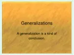 PPT - Generalizations and Conclusions PowerPoint Presentation, free ...