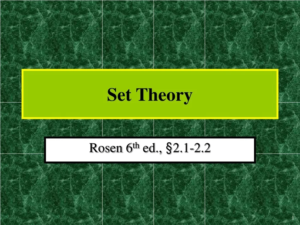 PPT - Fundamentals of Set Theory: Notations, Operations, and Relations ...