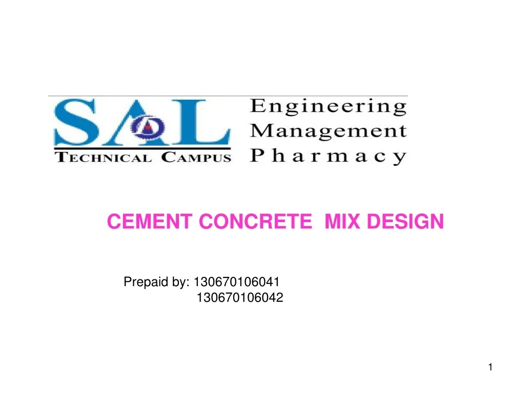 PPT - CEMENT CONCRETE MIX DESIGN PowerPoint Presentation, free download ...