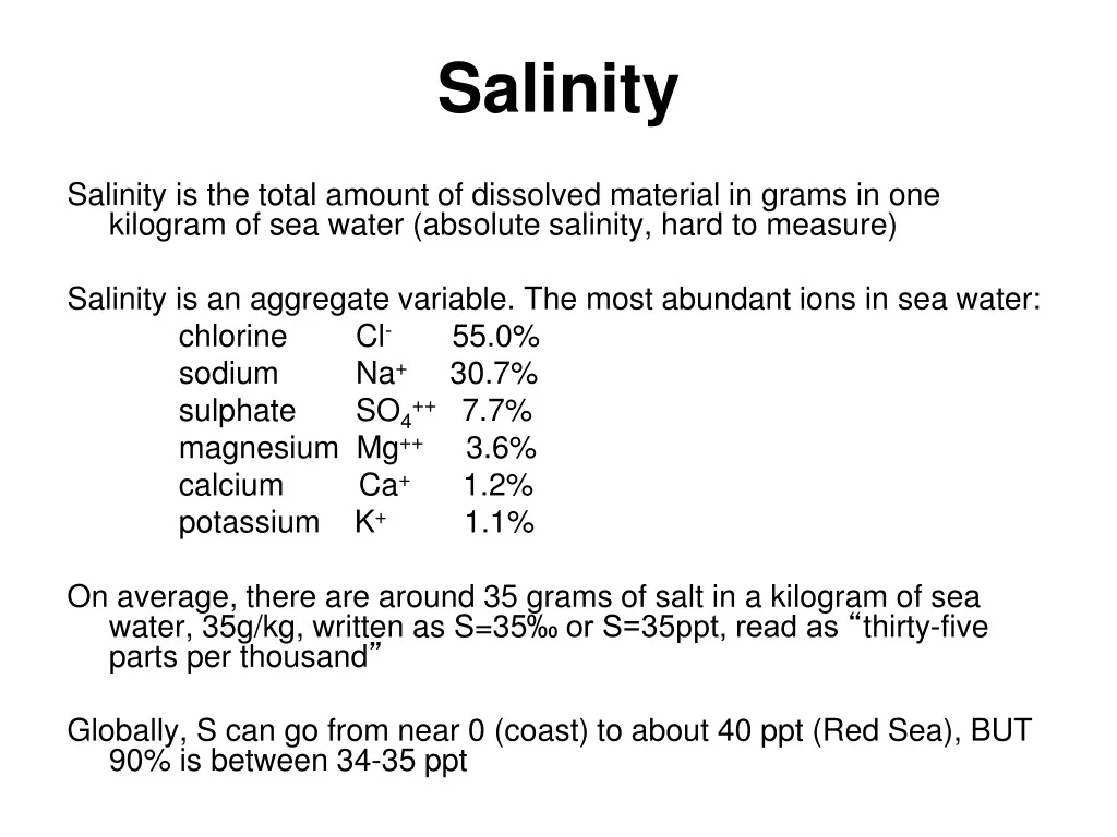 PPT - Salinity in Sea Water PowerPoint Presentation, free download - ID ...