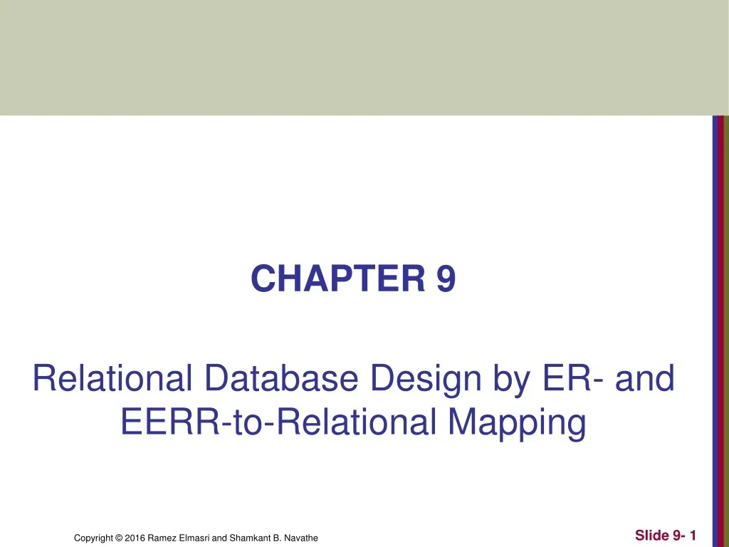 PPT - ER-to-Relational Mapping Algorithm with Key Concepts on Database Design PowerPoint ...