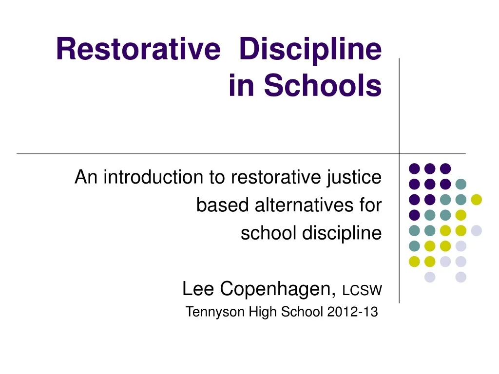 PPT - Restorative Discipline in Schools PowerPoint Presentation, free ...