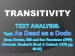 PPT - TRANSITIVITY ANALYSIS PRACTICE PowerPoint Presentation, free ...