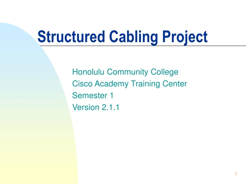 PPT - Structured Cabling Project at Honolulu Community College ...
