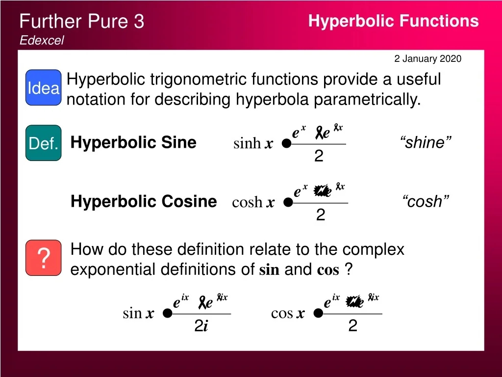 PPT - Hyperbolic Functions PowerPoint Presentation, free download - ID ...