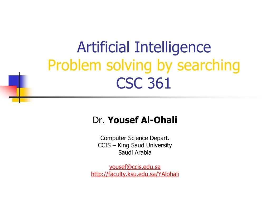 PPT - Problem Solving by Searching: Local Search Methods in AI ...