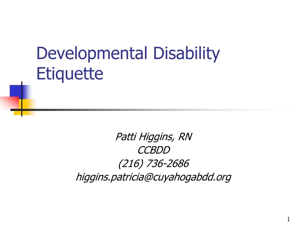 PPT - Developmental Disability Etiquette PowerPoint Presentation, free ...