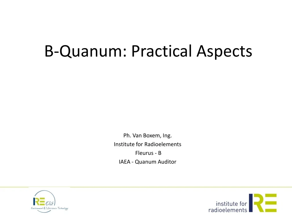 PPT - B-Quanum: Practical Aspects PowerPoint Presentation, free ...