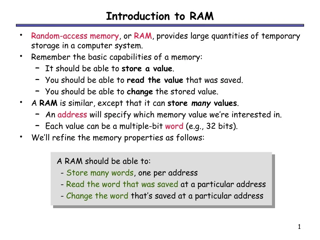 PPT - RAM Basics and Operations PowerPoint Presentation, free download ...