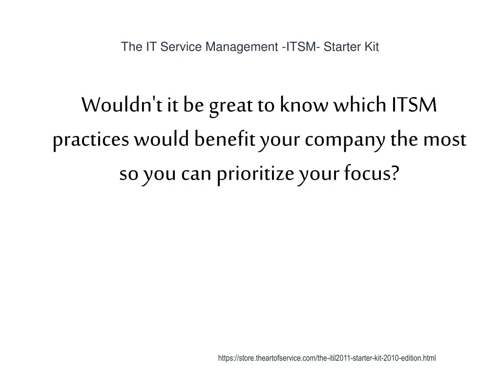 PPT - ITSM Starter Kit: Implement IT Service Management Excellence ...