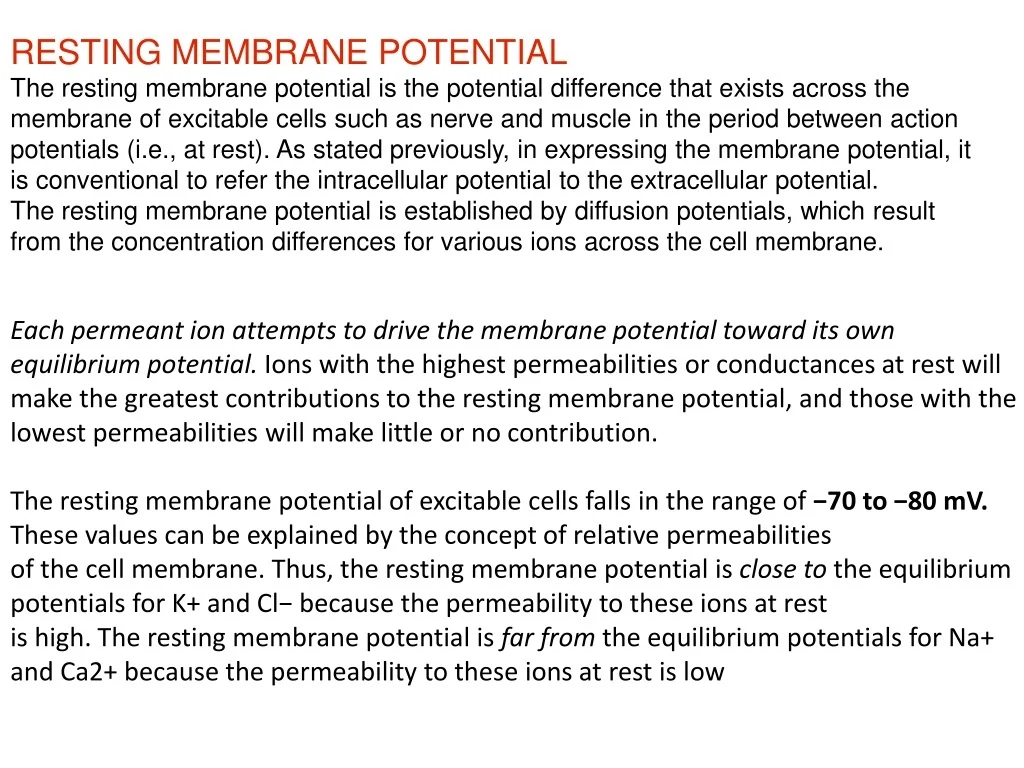 PPT - RESTING MEMBRANE POTENTIAL PowerPoint Presentation, free download ...