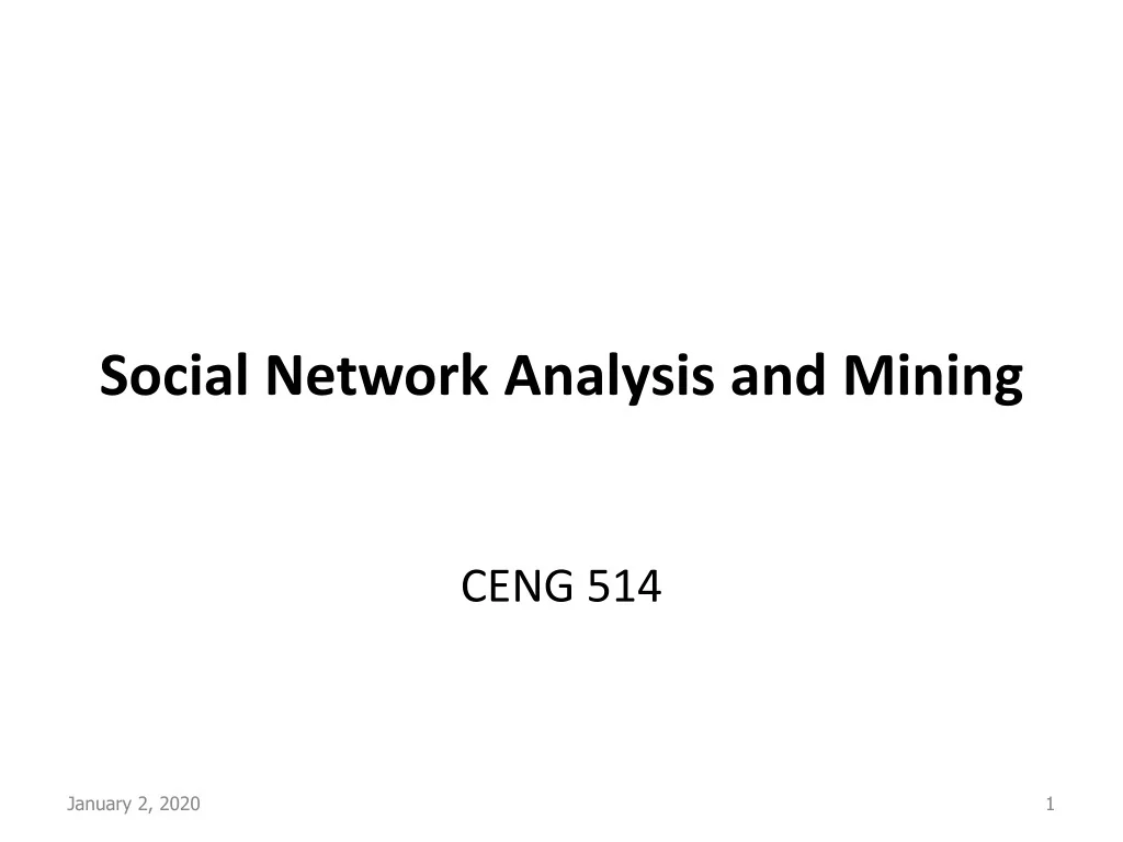 PPT - Social Network Analysis and Mining PowerPoint Presentation, free ...