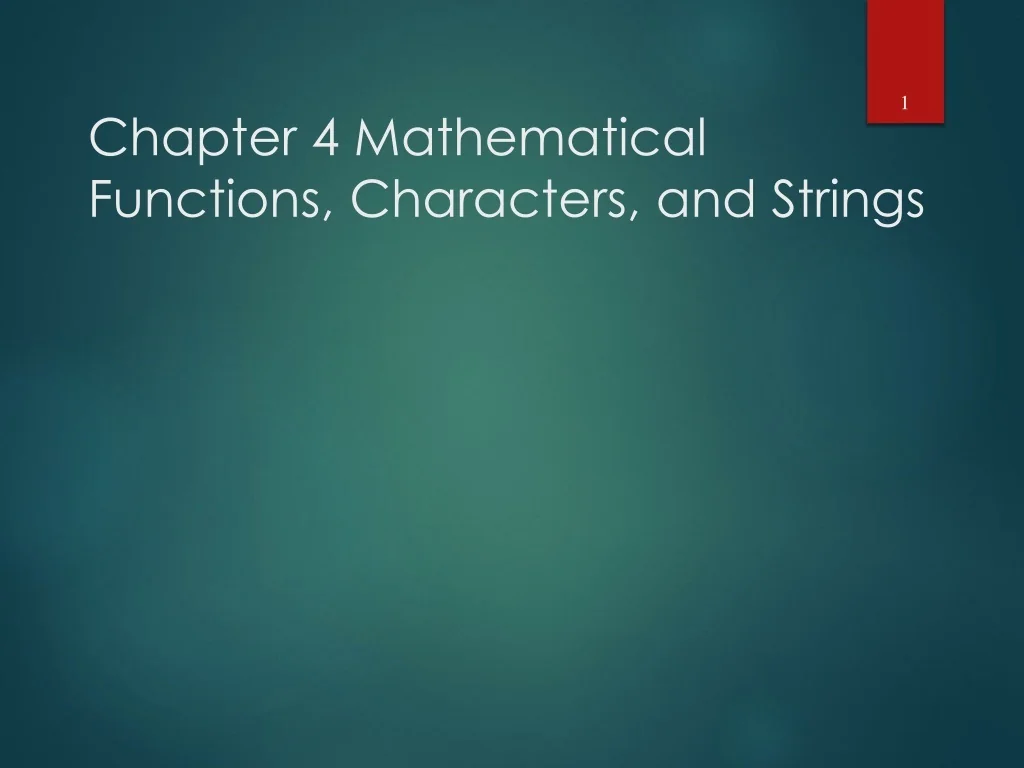 PPT - Math Functions and Strings Exploration PowerPoint Presentation ...
