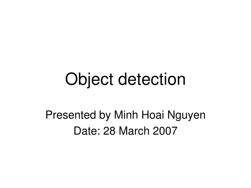 PPT - Object detection PowerPoint Presentation, free download - ID:9397994