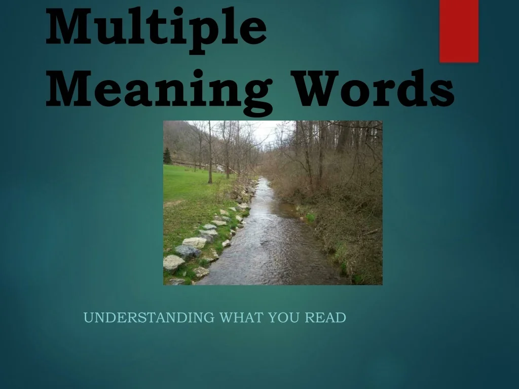 PPT - Multiple Meaning Words PowerPoint Presentation, free download ...