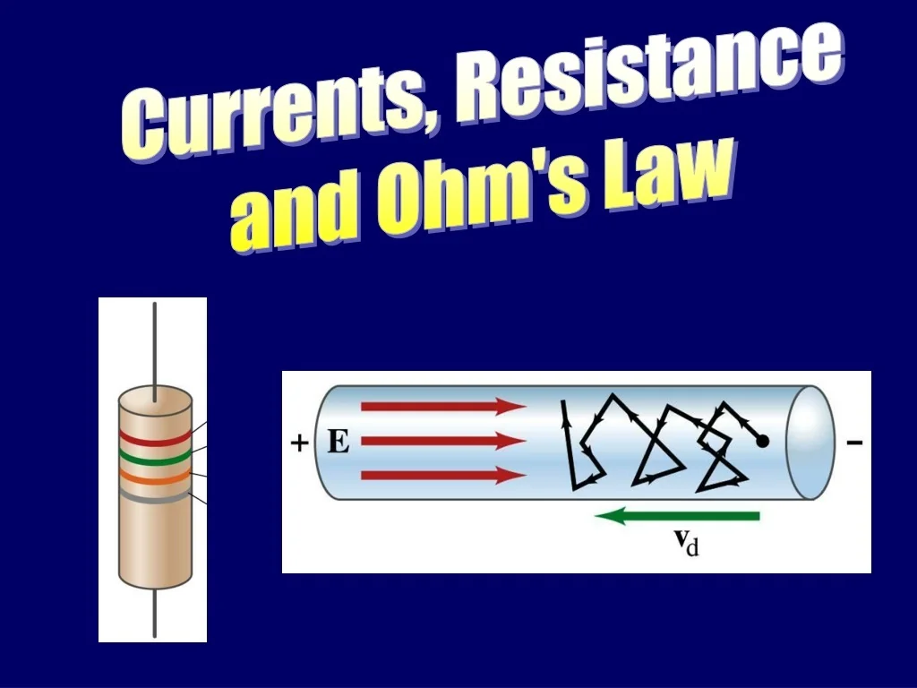 PPT - Currents, Resistance and Ohm's Law PowerPoint Presentation, free ...