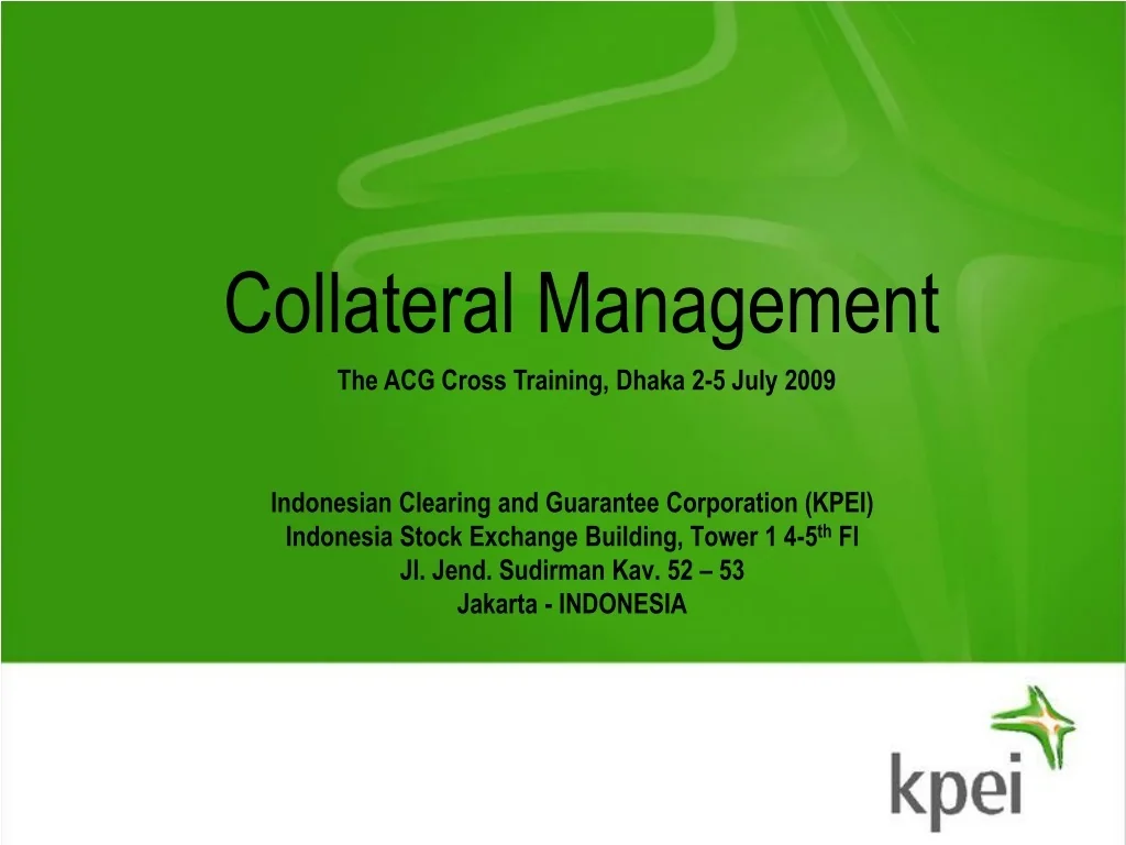 PPT - Collateral Management for Risk Mitigation in Indonesian Financial ...