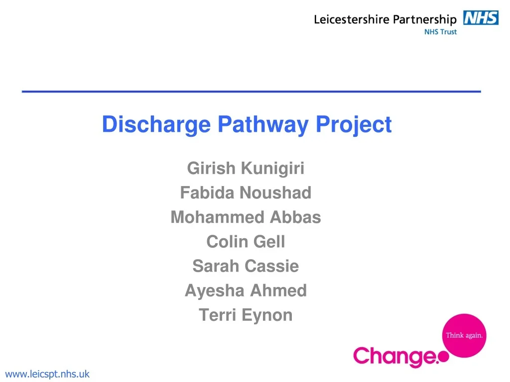 PPT - Streamlining Mental Health Discharge Pathways in Leicestershire ...