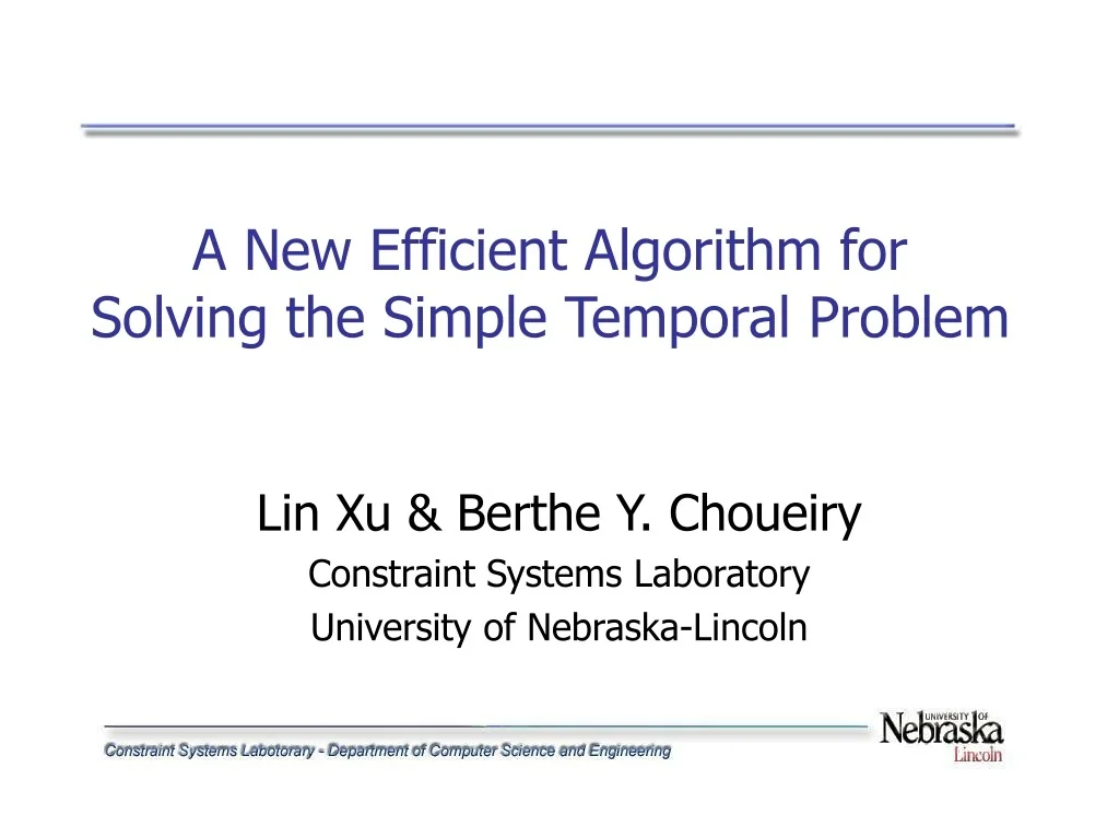 PPT - A New Efficient Algorithm for Solving the Simple Temporal Problem PowerPoint Presentation ...