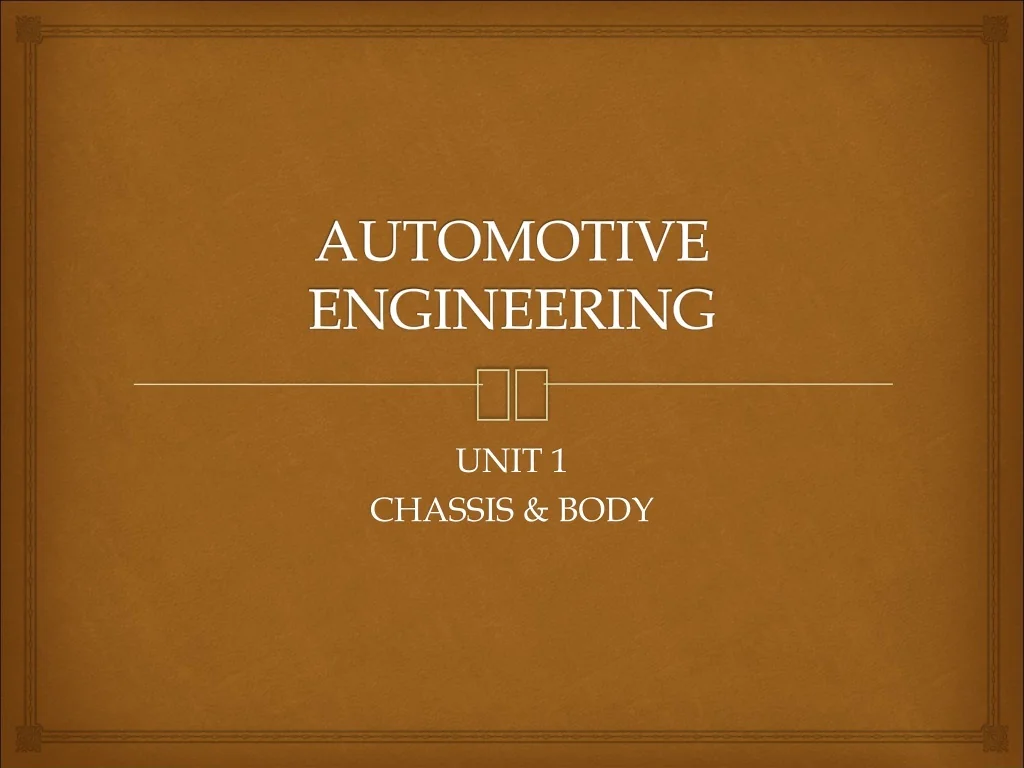 PPT - AUTOMOTIVE ENGINEERING PowerPoint Presentation, free download ...