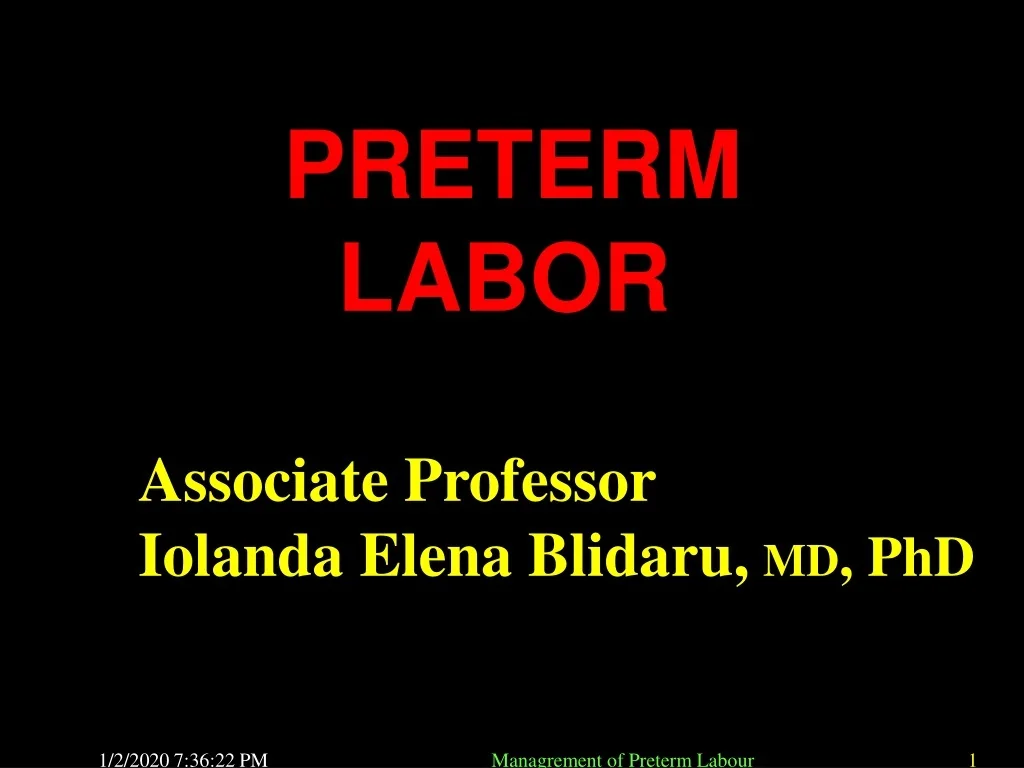 PPT - PRETERM LABOR PowerPoint Presentation, free download - ID:9415860