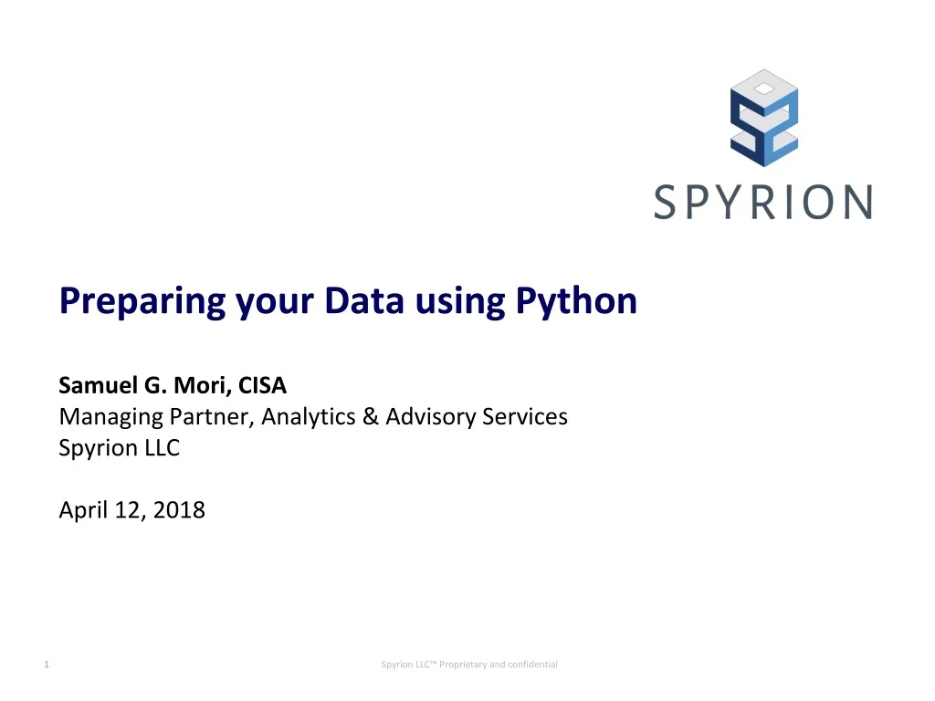 PPT - Preparing your Data using Python PowerPoint Presentation, free ...