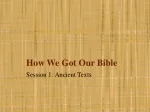 Ppt How We Got The Bible Powerpoint Presentation Free Download Id