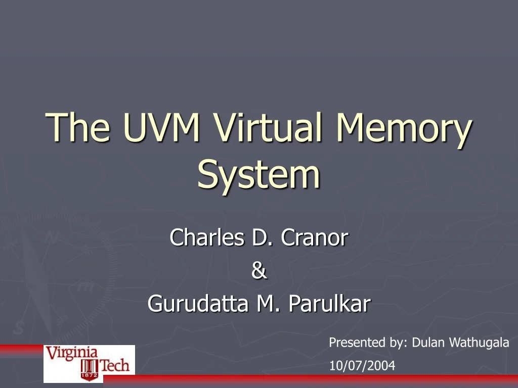 PPT - UVM Virtual Memory System: Data Structures and Performance ...