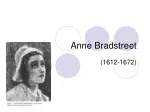 PPT - Anne Bradstreet Poetry PowerPoint Presentation, free download ...
