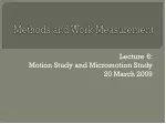 PPT - Methods and Work Measurement PowerPoint Presentation, free ...