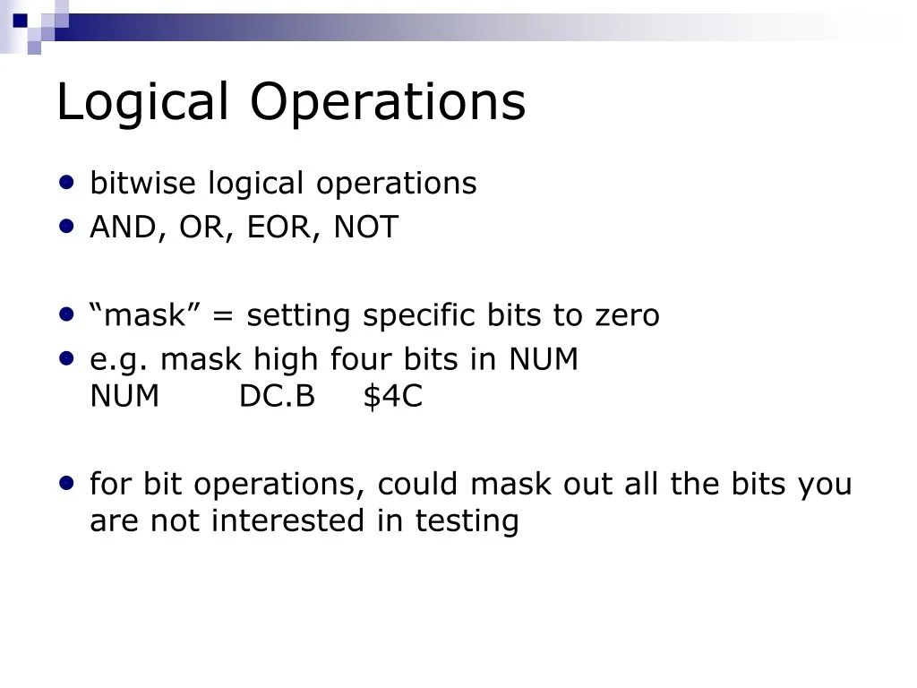 PPT - Logical Operations PowerPoint Presentation, free download - ID ...