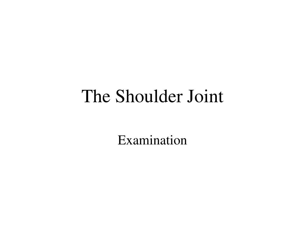 PPT - The Shoulder Joint PowerPoint Presentation, free download - ID ...