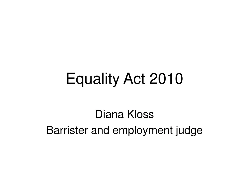 PPT - Equality Act 2010 - Disability Discrimination Requirements ...