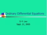 PPT - Ordinary Differential Equations PowerPoint Presentation, free ...