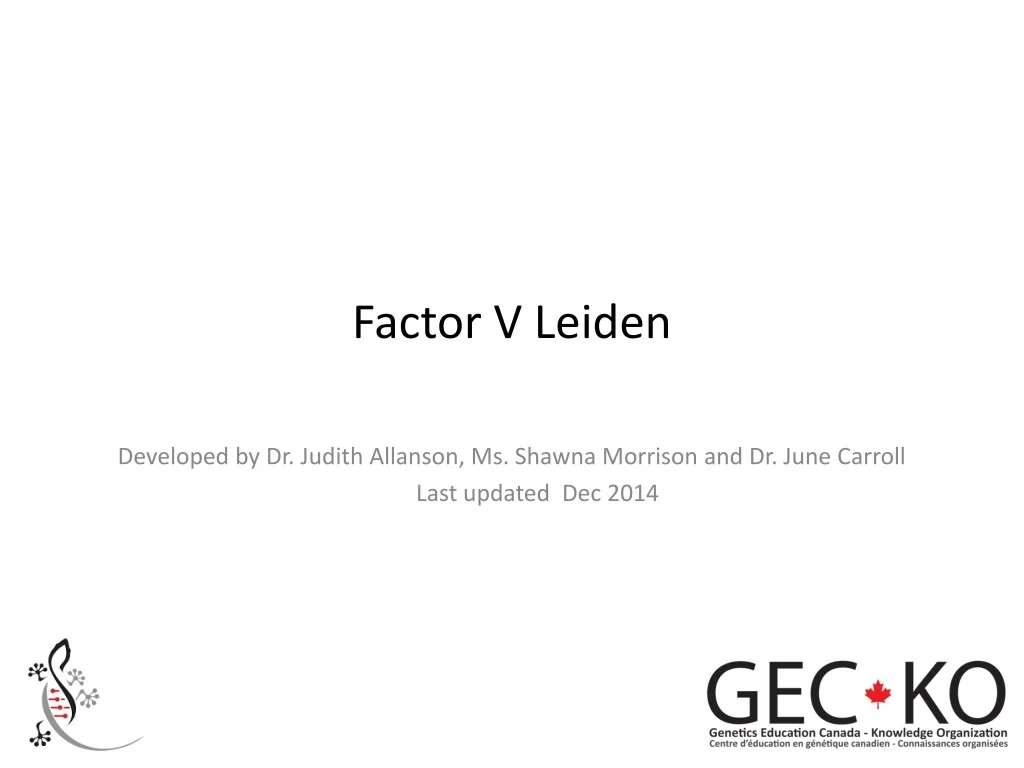 PPT - Factor V Leiden PowerPoint Presentation, free download - ID:9442374