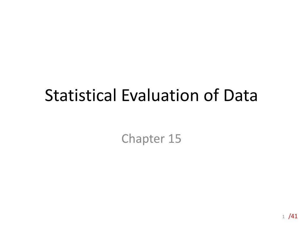 PPT - Statistical Evaluation of Data PowerPoint Presentation, free ...