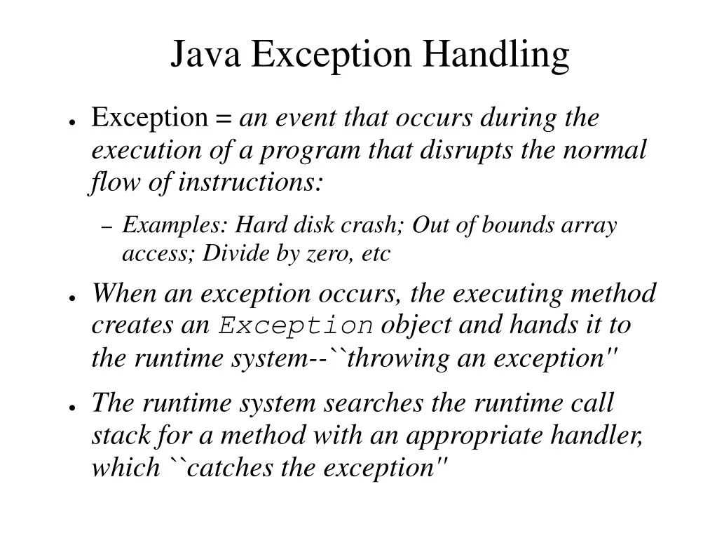 PPT - Java Exception Handling PowerPoint Presentation, free download ...