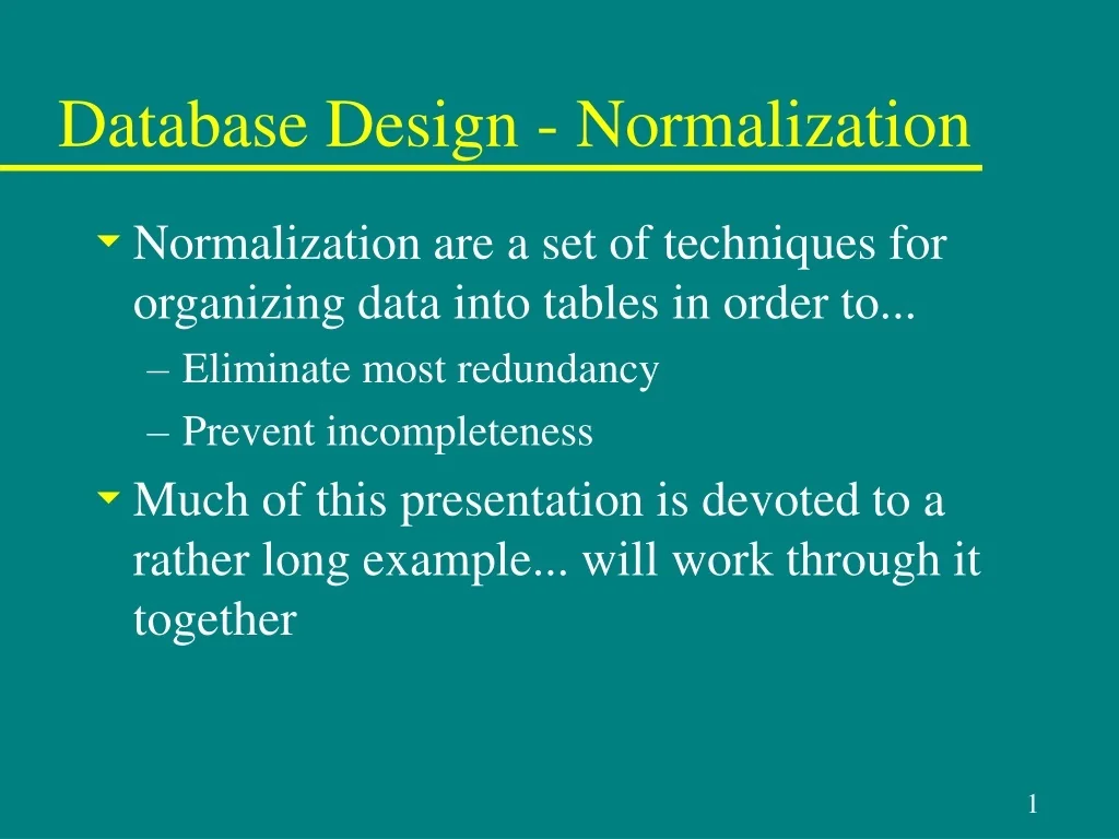 PPT - Database Design - Normalization Techniques PowerPoint ...