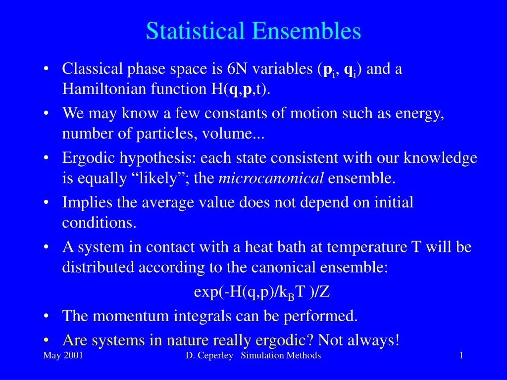 PPT - Statistical Ensembles PowerPoint Presentation, free download - ID ...